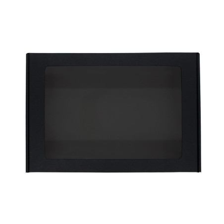 Black A4 Box with PVC Window | 305x215x85 mm | Superbox